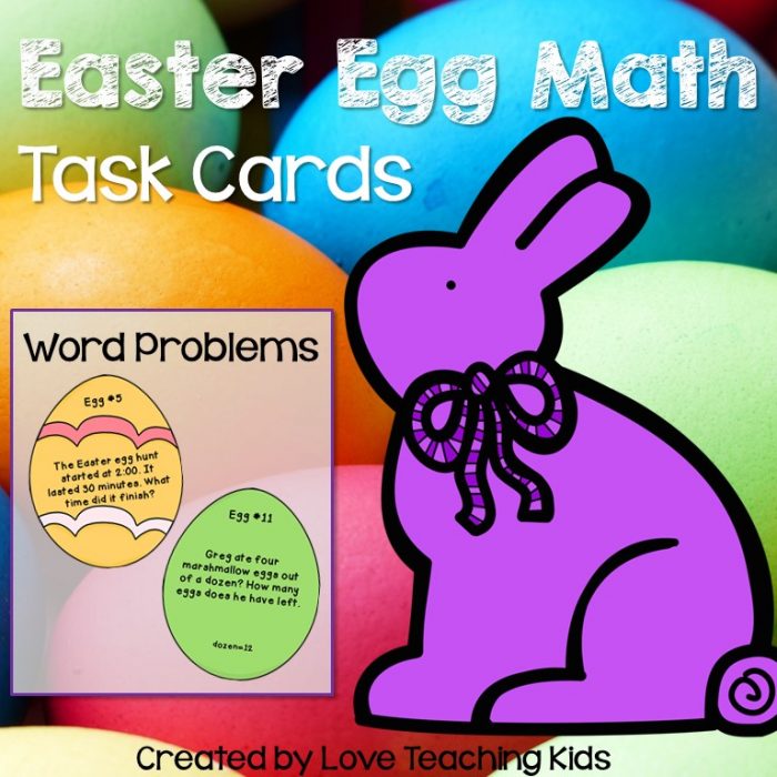 Math Word Problems Scavenger Hunt Eggs - Love Teaching Kids