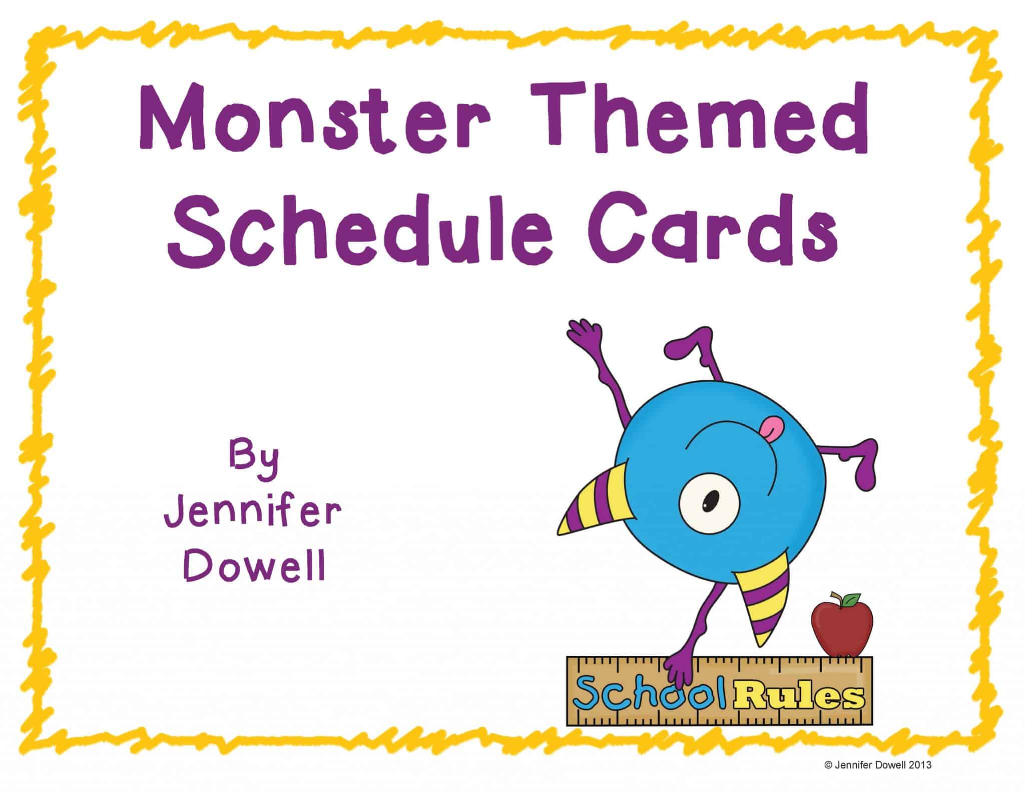 schedule cards monsters_Page_01 - Love Teaching Kids