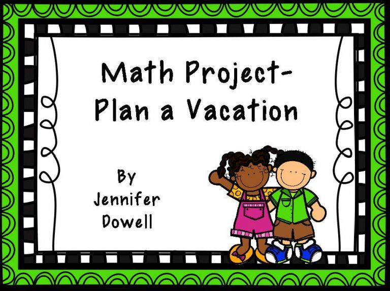 math project- plan a vacation - Love Teaching Kids