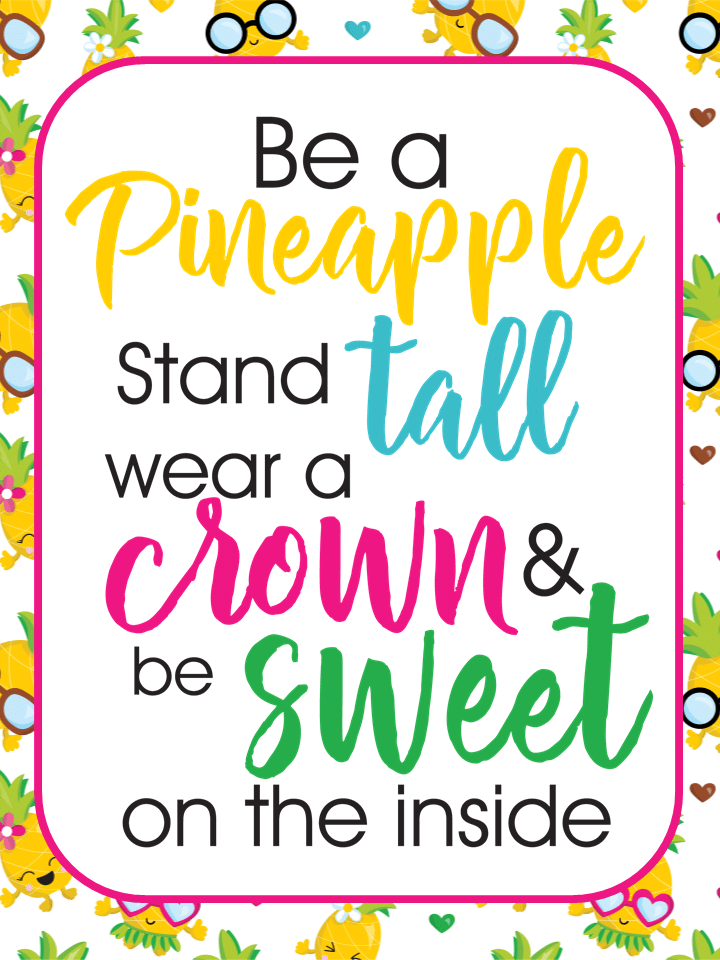 pineapple decor poster - Love Teaching Kids