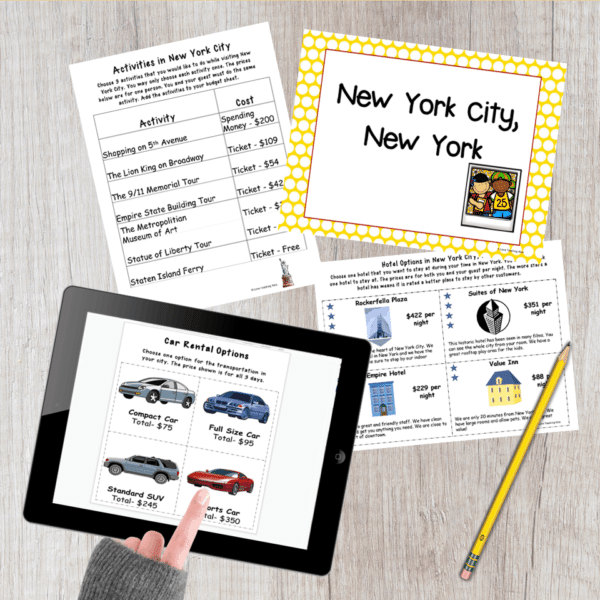 Plan a Vacation - End of the Year Math Project by Love Teaching Kids